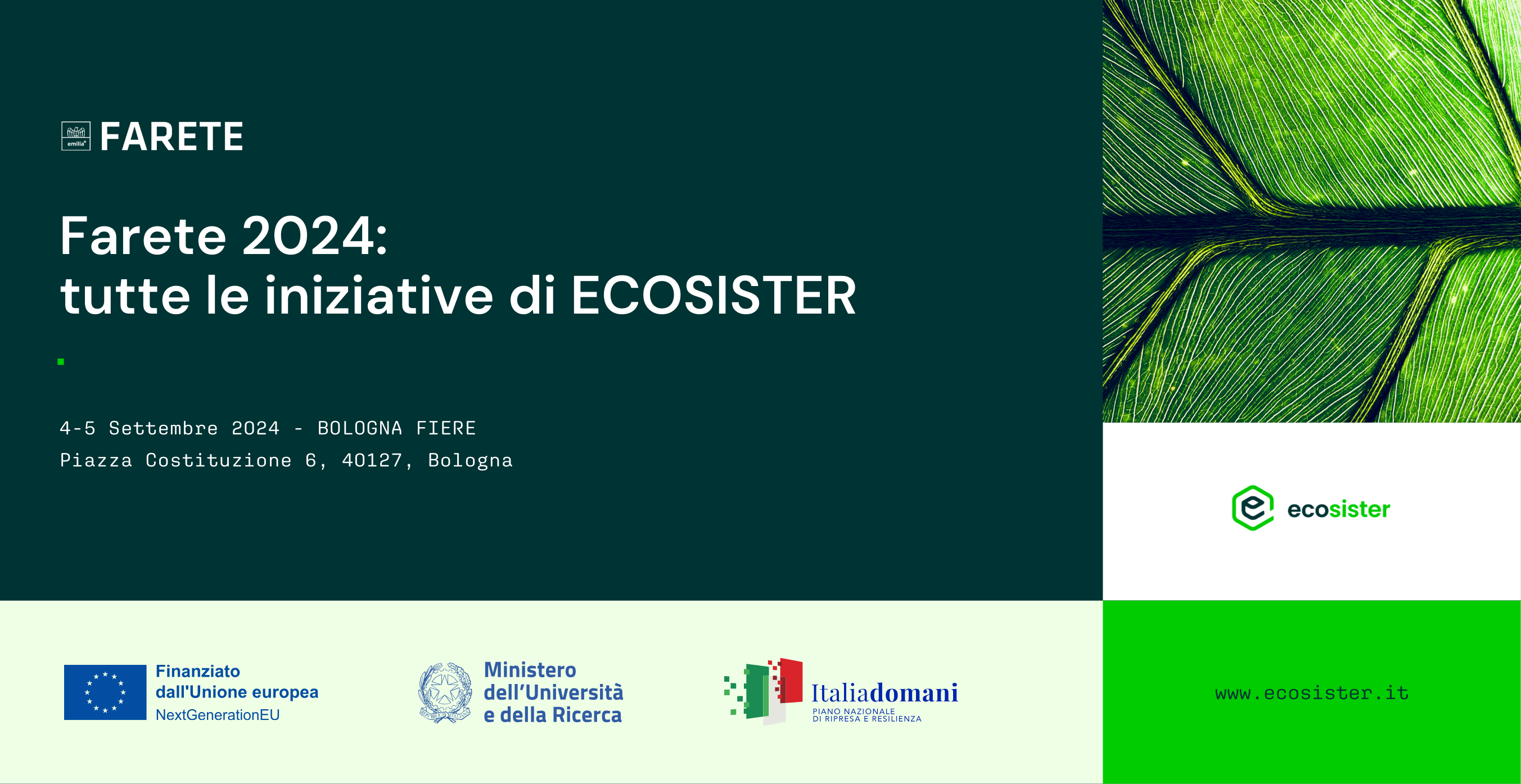 Farete 2024: tutte le iniziative di ECOSISTER - Ecosister